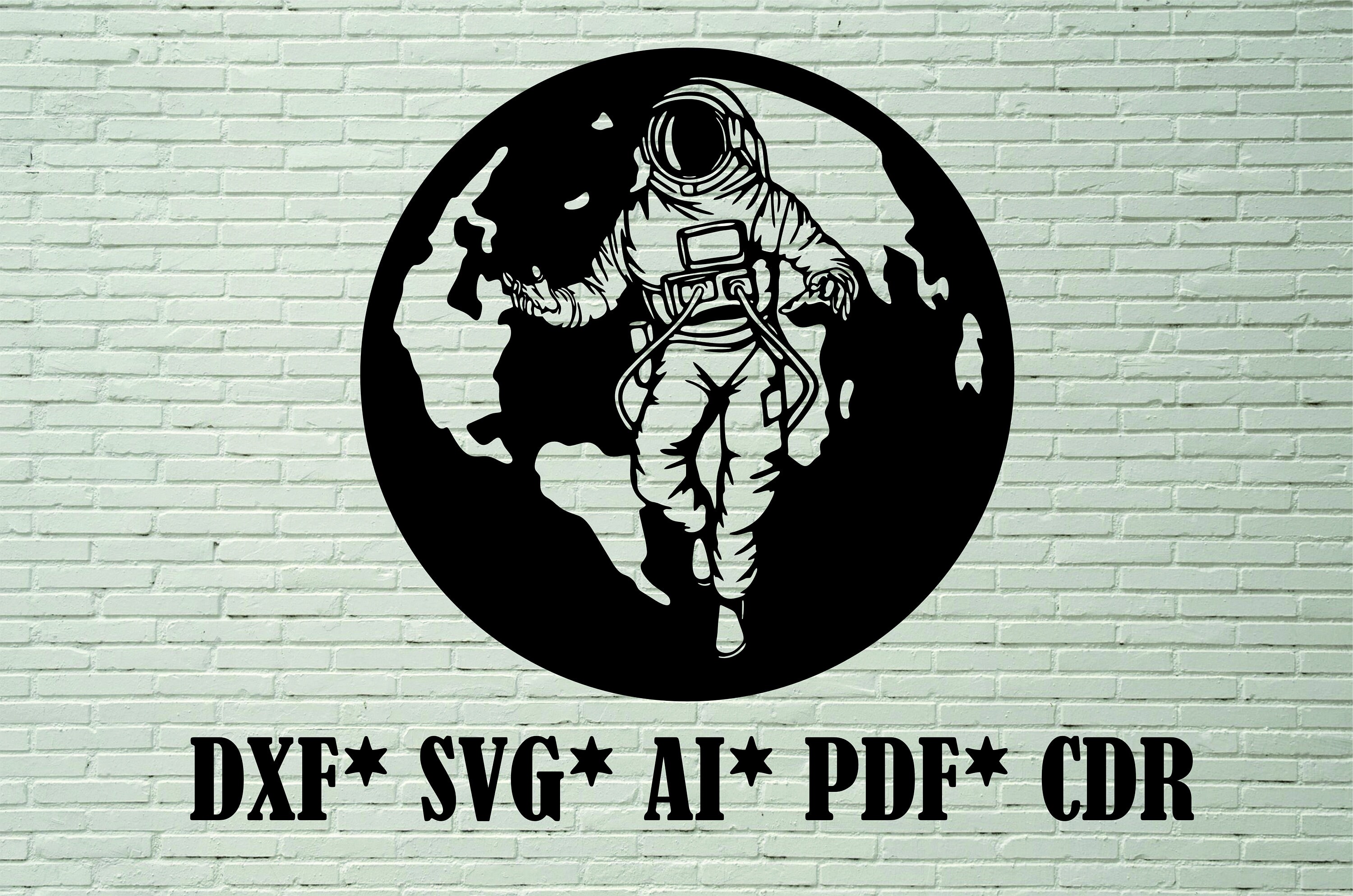 Astronaut Svg Cut Svg Dxf File Wall Sticker Pdf Silhouette - Etsy