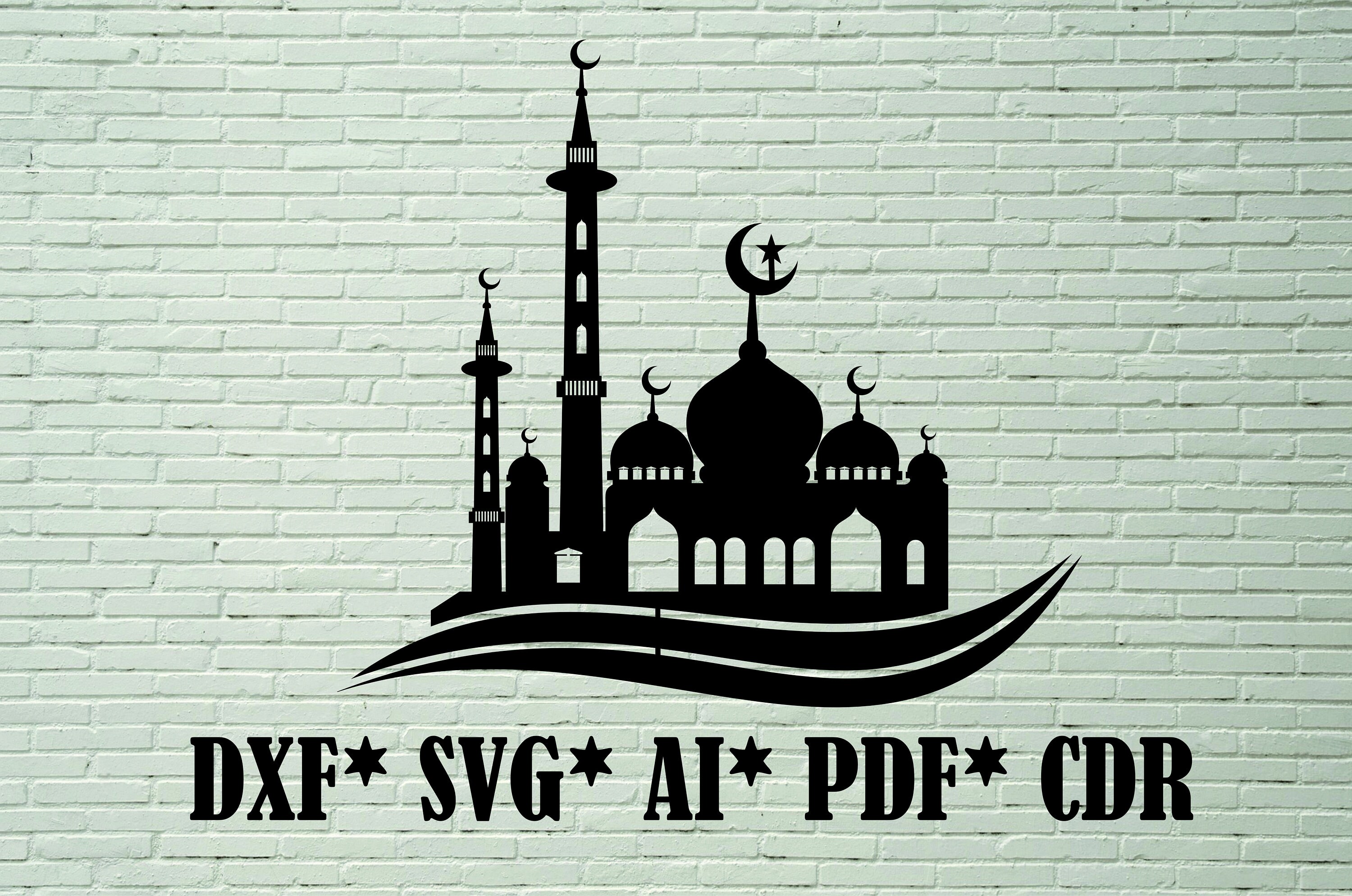 Mosque Svg Cut Svg Dxf File Wall Sticker Pdf Silhouette - Etsy