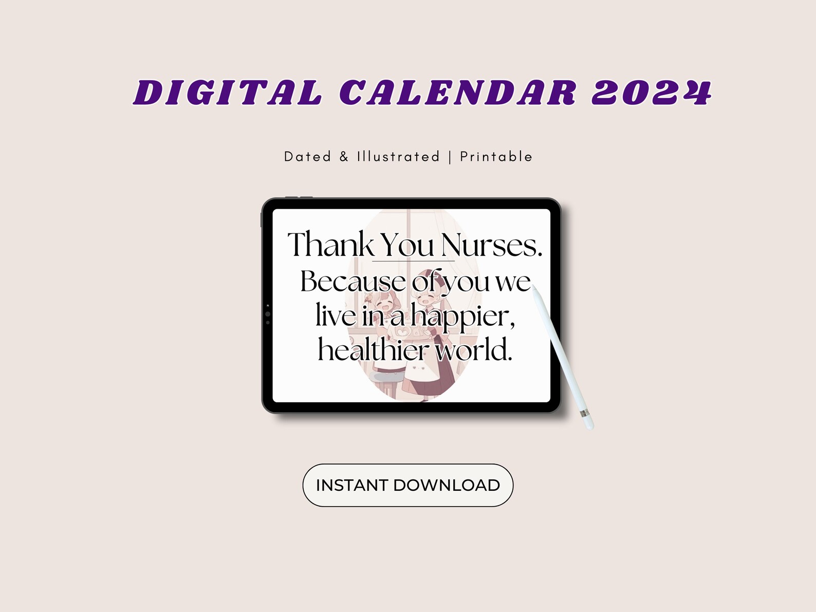 Printable Nurse Calendar 2024 - Etsy