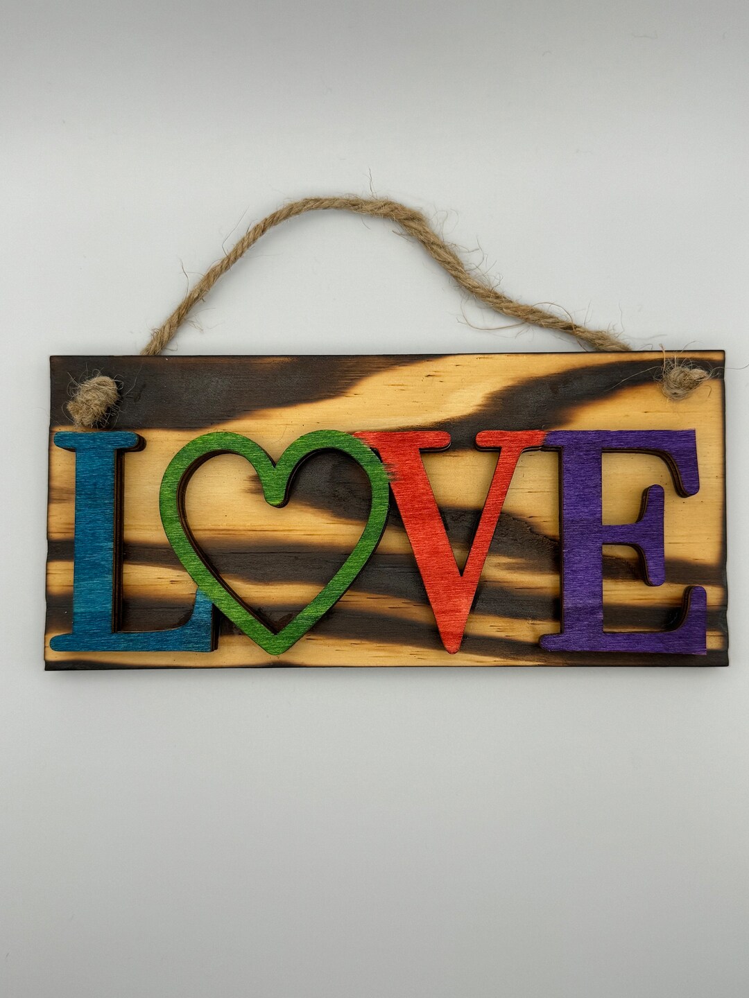 Handmade Love Wood Burnt Sign - Etsy