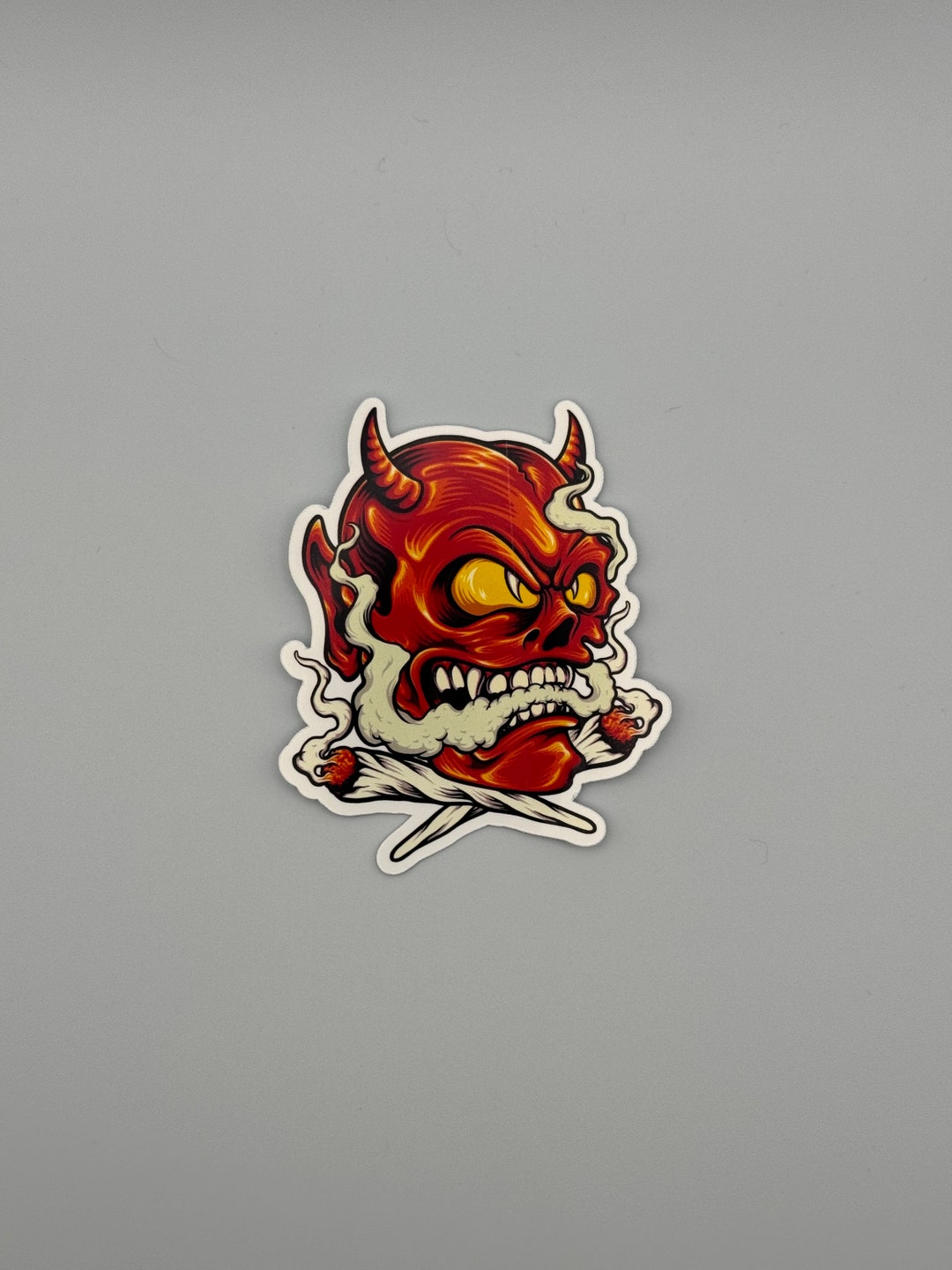 Devil Smoking Sticker - Etsy