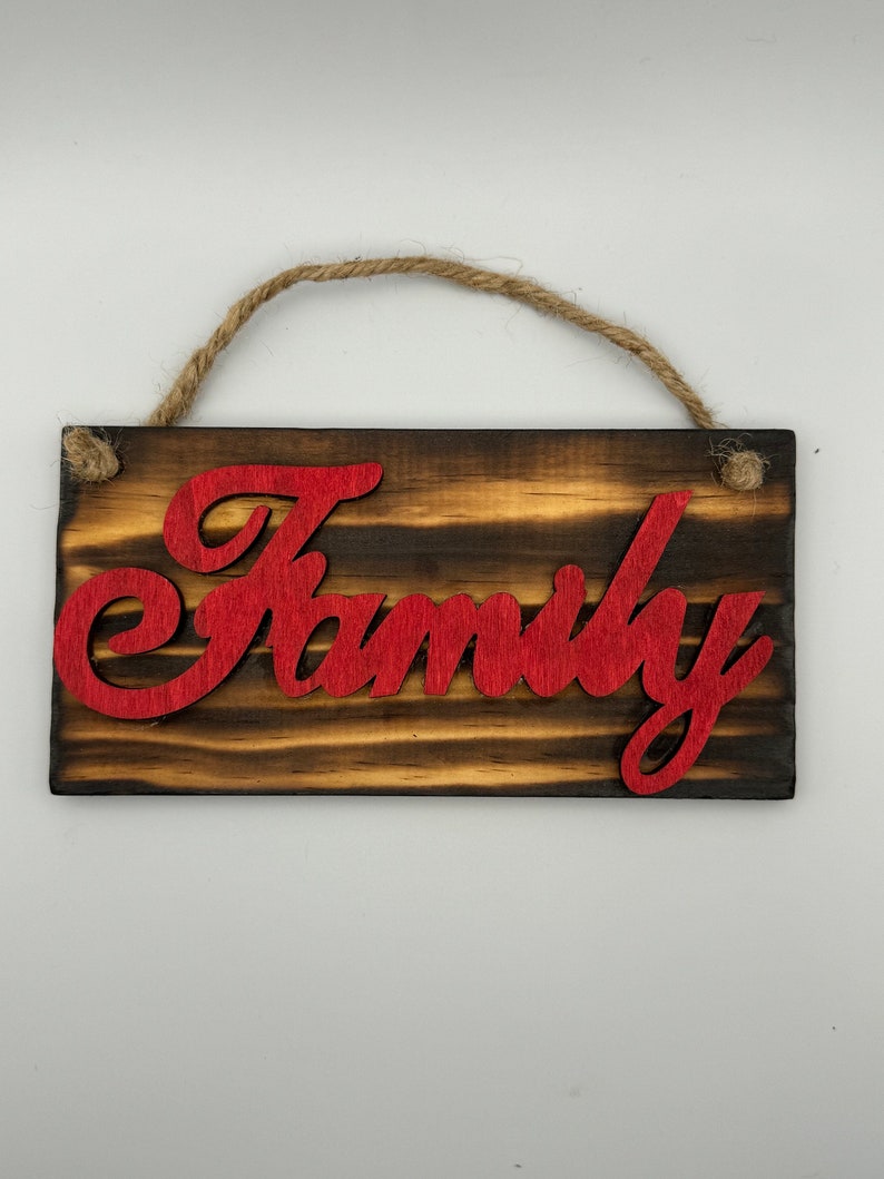 Handmade Family Wood Burnt Sign - Etsy