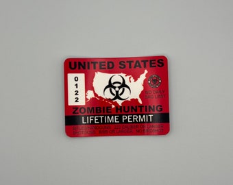 Zombie Hunting Permit Car Sticker - Etsy