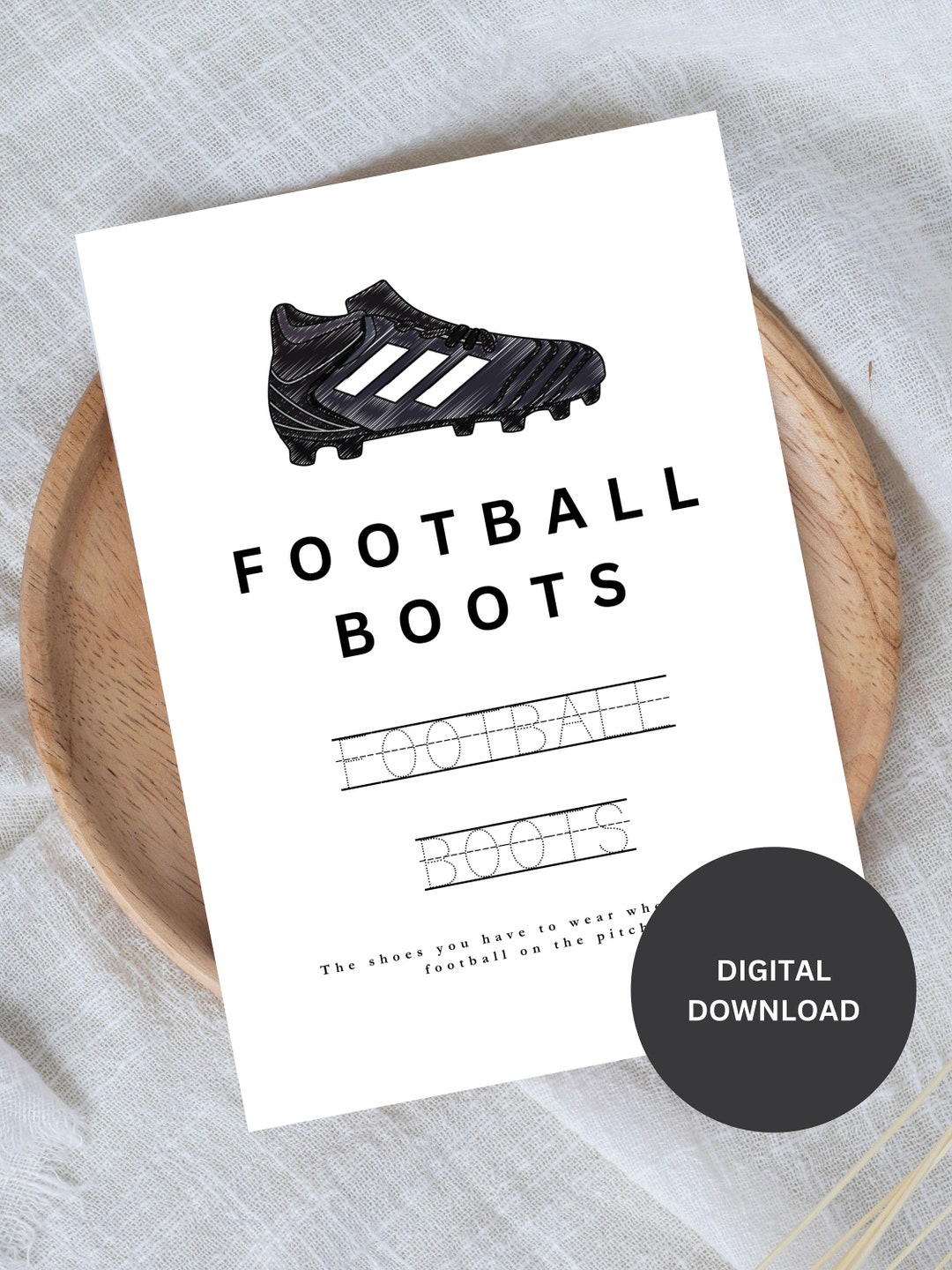 Football-themed Handwriting Flashcards for Kids, Digital Download ...