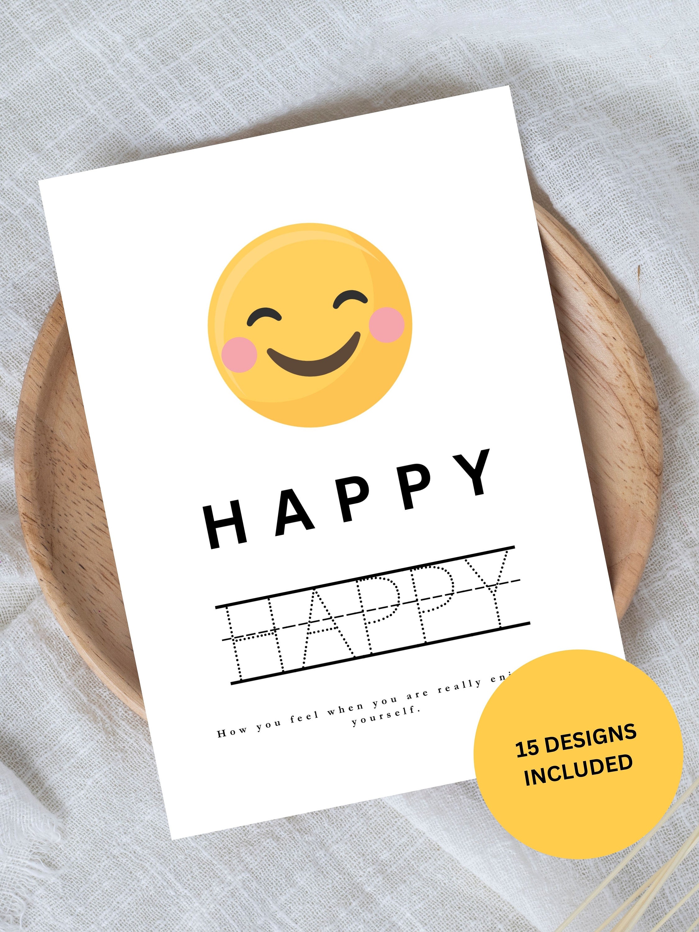 Feelings & Emotions Learning, Handwriting Practice Sheets for Children ...