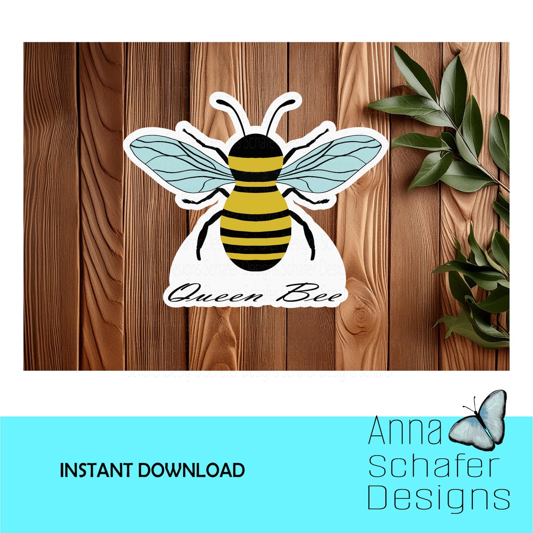 Queen Bee Sticker, Bumble Bee Sticker, Whimsical Sticker, Die-cut Bee ...