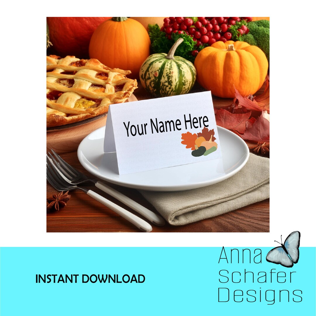 Printable Place Card Svg, Fall Place Card, Autumn Place Card ...