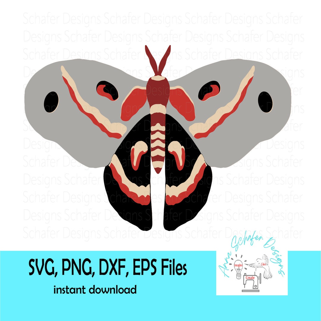 Moth Svg, Cecropia Moth Svg, Insect Svg, Bug Svg, Moth Clipart, Moth ...