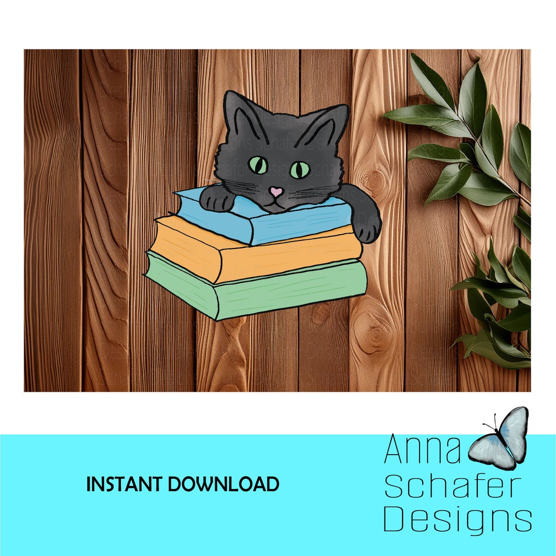 Cat With Books Clipart, Cat Png, Cat With Books Png, Cat Clipart ...
