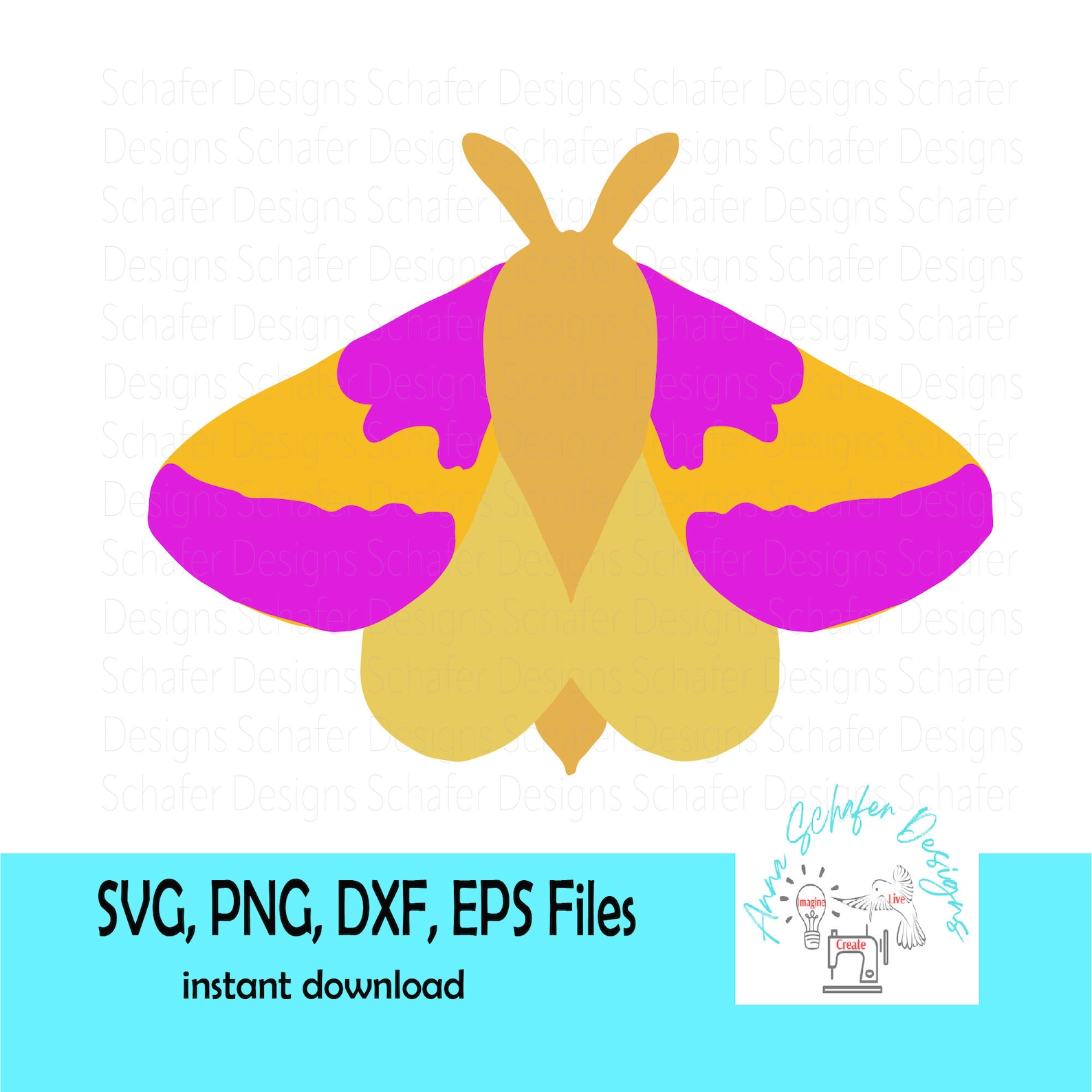 Rosy Maple Moth Svg, Moth Svg, Insect Svg, Bug Svg, Moth Clipart, Moth ...