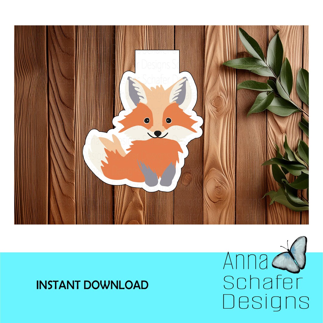 Printable Magnetic Bookmark, Fox Magnetic Bookmark PNG, Fox Bookmark ...
