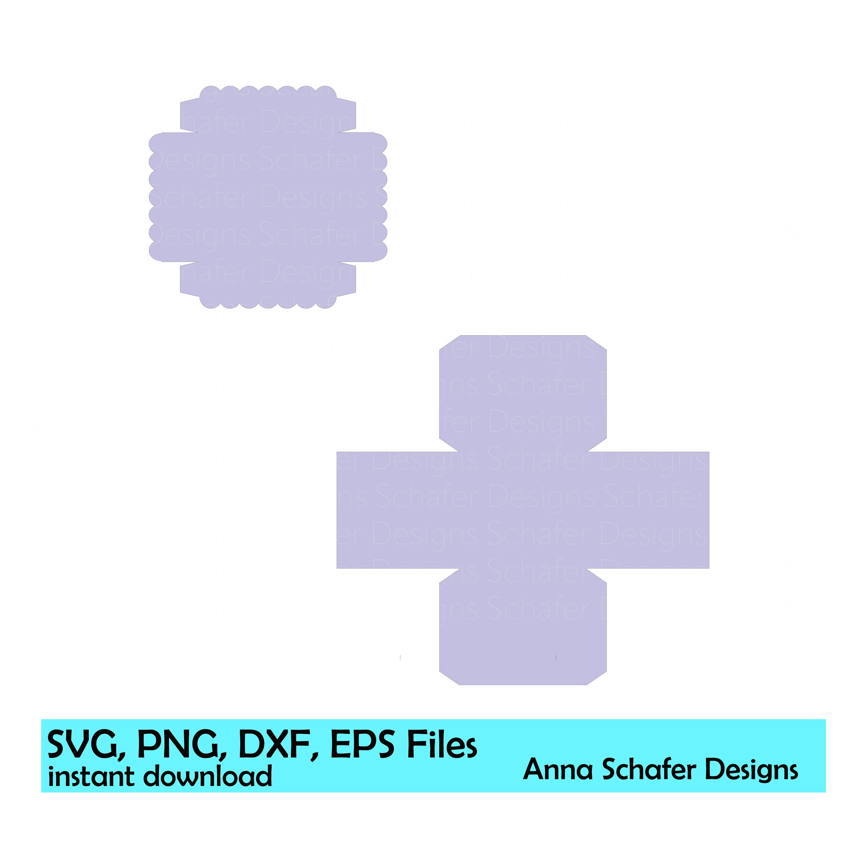 Favor Box Svg, Box With Scalloped Edge Lid Svg, Boxes Svg Cricut, Svg, Png, Dxf, Eps Files - Etsy