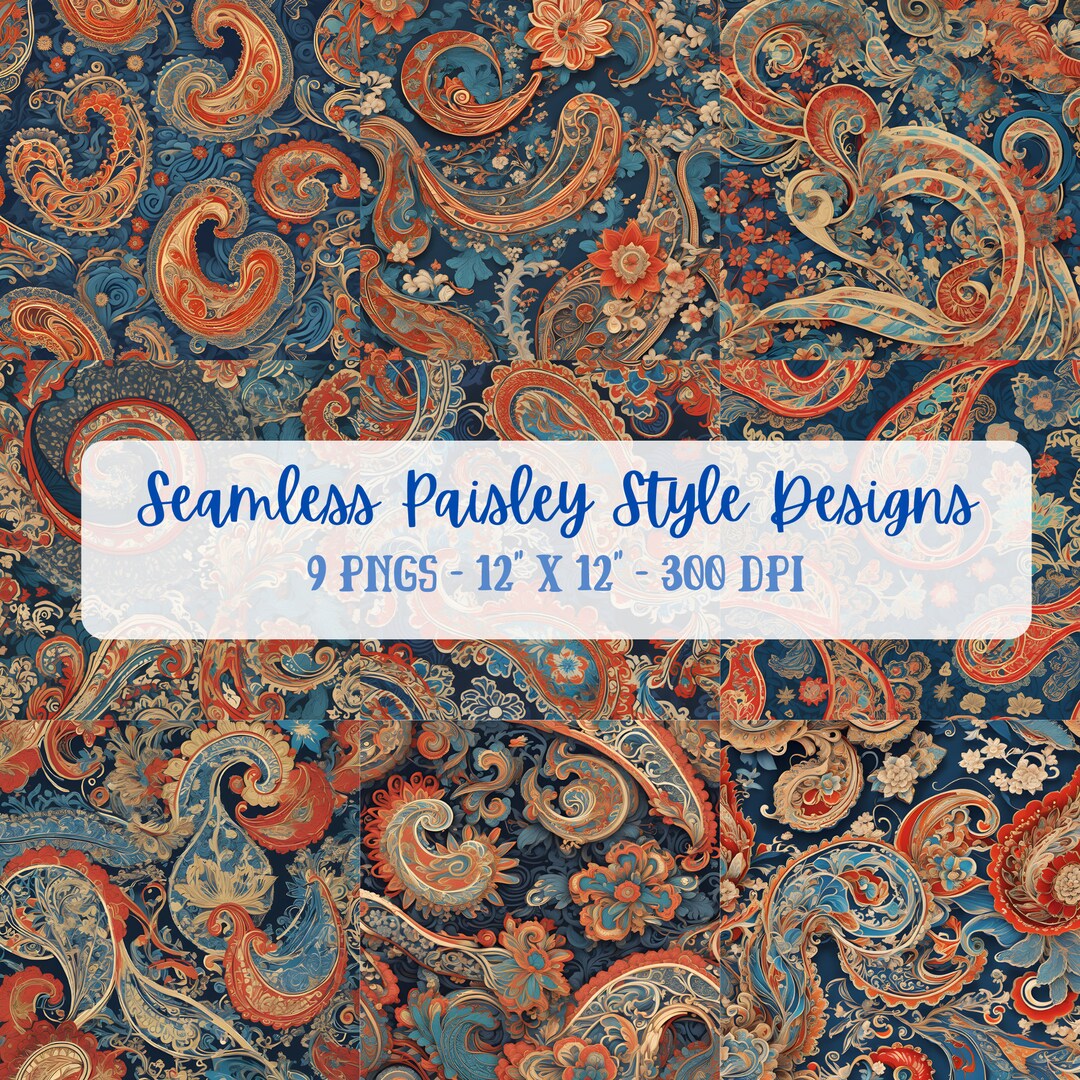 Paisleys Digital Paper | Paisleys Seamless | Paisleys Patterns ...