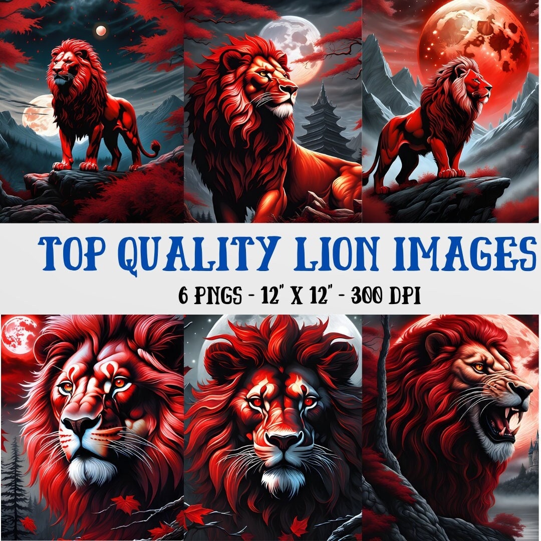 Lion Clip Art - Instant Download - High Quality - Beautiful Images ...