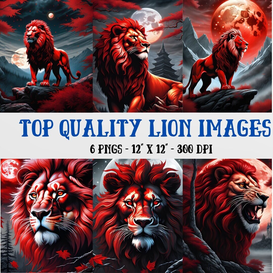 Lion Clip Art - Instant Download - High Quality - Beautiful Images ...