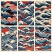 12 Seamless Japanese Style Wave Designs Uneasy Waves Japanese Style ...