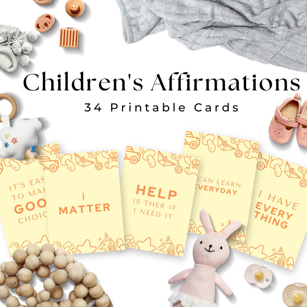 34 Motivational Cards Positive Affirmation Cards for Kids Encouragement ...
