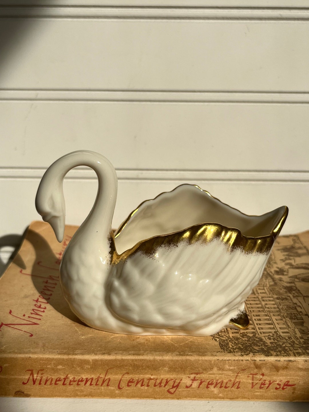 Vintage Lenox Porcelain Swan Figurine Trinket Dish - Etsy