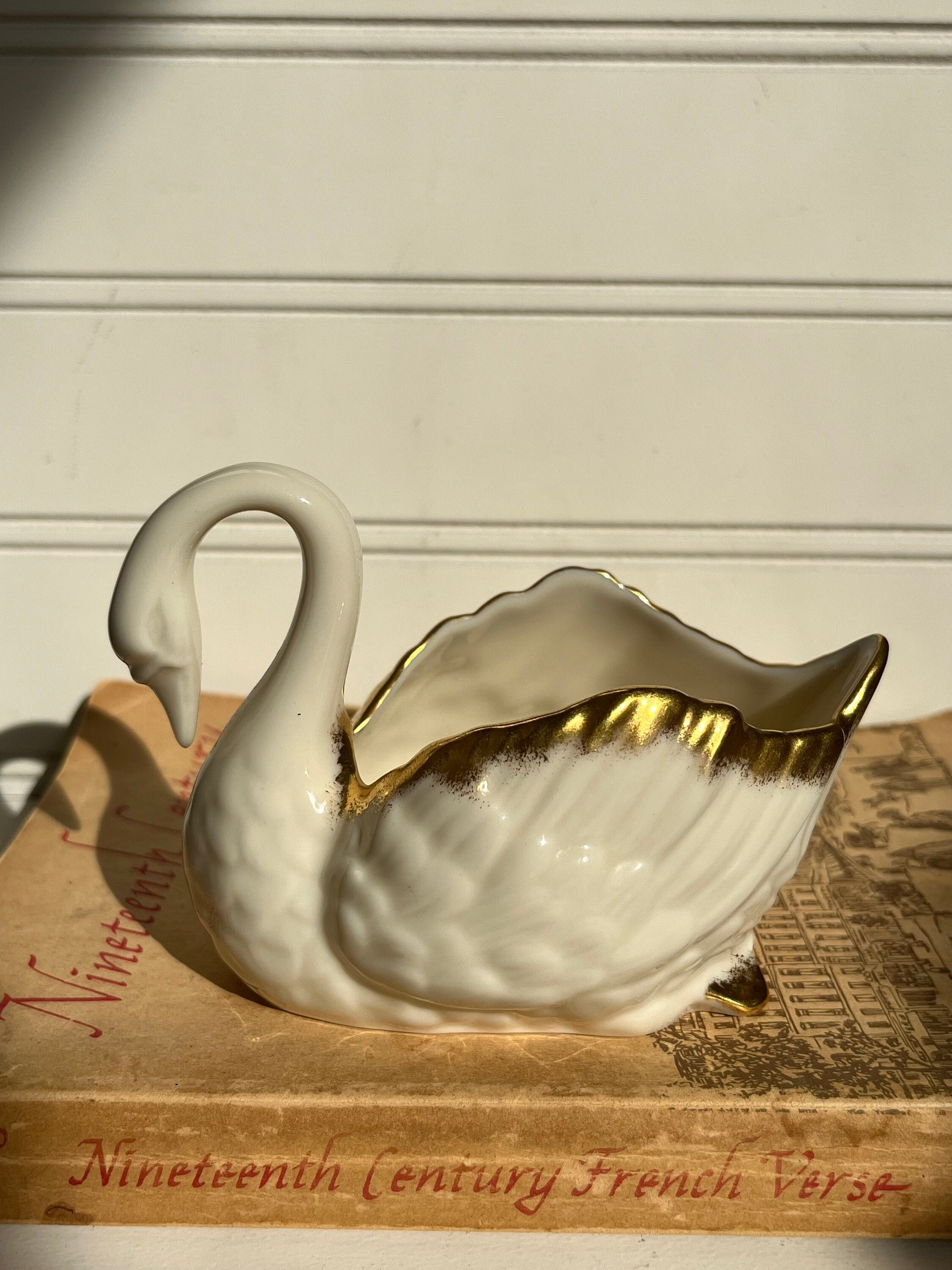 Vintage Lenox Porcelain Swan Figurine Trinket Dish - Etsy