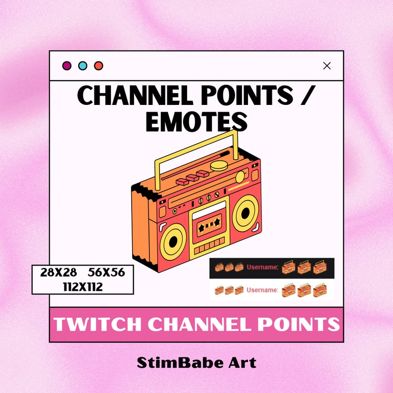 90's Boom Box Twitch Channel Point / Emote - Etsy