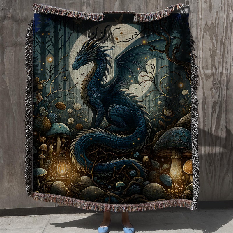 Blue Dragon Tapestry - Etsy