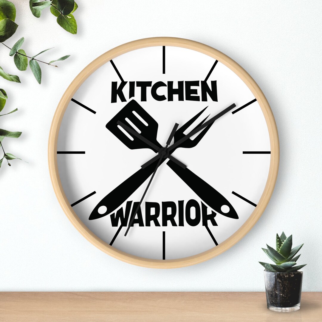 Kitchen Warrior Wall Clock Funny Cooking Lover Wall Home Decor Unique ...