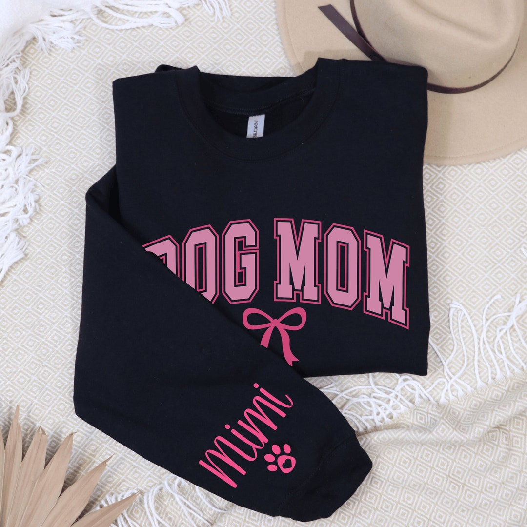 Custom Dog Mama Sweatshirt Coquette Dogs Lover Sweater Gift Cute Dog ...