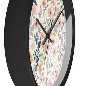 Cute Flowers Wall Clock Boho Inspired Wall Clock Detailed Floral Wall ...
