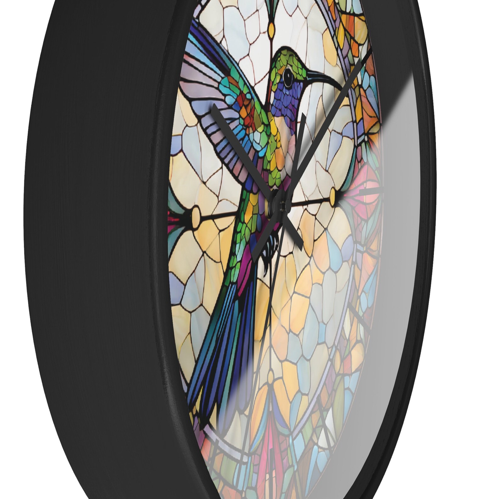 Hummingbird Wall Clock Birds Inspired Wall Clock Stained Glass ...