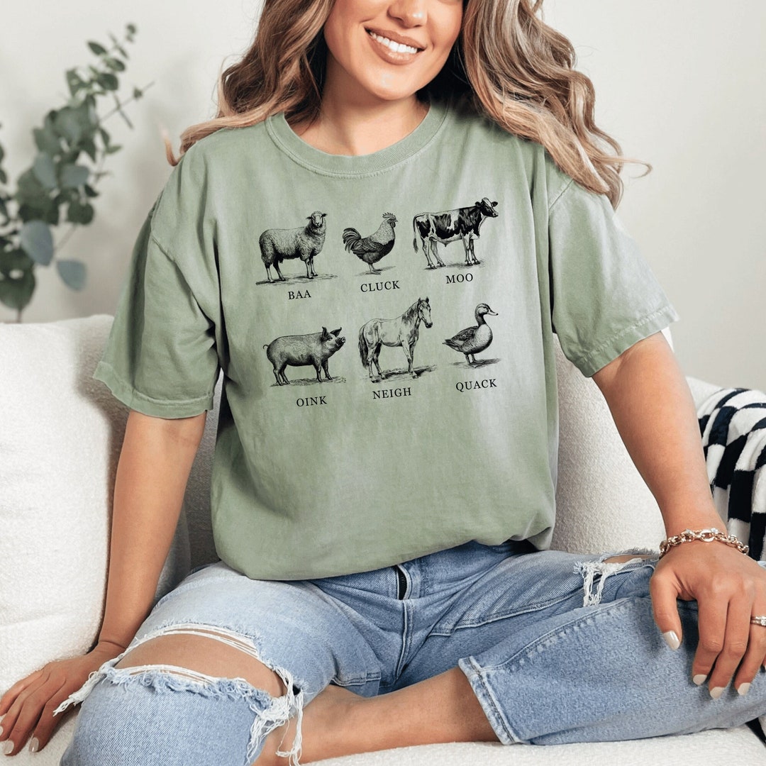 Funny Farm Animals Shirt, Minimalist Design Tee Gift, Modern Farmer ...