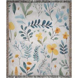 Cute Flowers Woven Blanket Home Decor Cozy Gift Blanket Thick Blanket ...