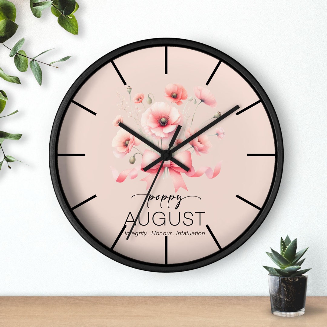 Custom Birth Month Bouquet Wall Clock Personalized Modern Home Decor ...