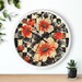 Retro Flowers Wall Clock Checkered Style Flowers Lover Wall Home Decor ...