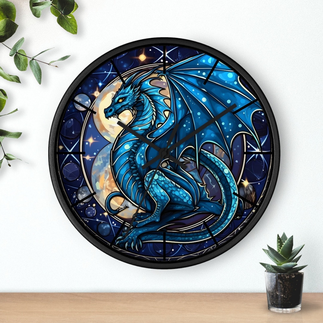 Dragon Clock Dragon Fantasy Wall Clock Gift Cute Dragon Indoor Decor ...