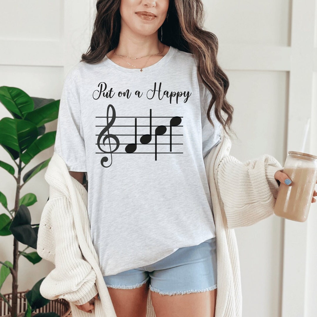 Put on a Happy Face Shirt Music Lover T-shirt Music Teacher Gift Tee ...