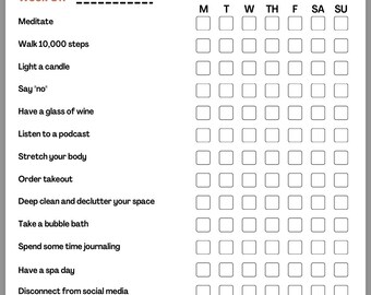 Daily Self-care Planner, Printable, Downloadable, Planner, Checklist ...