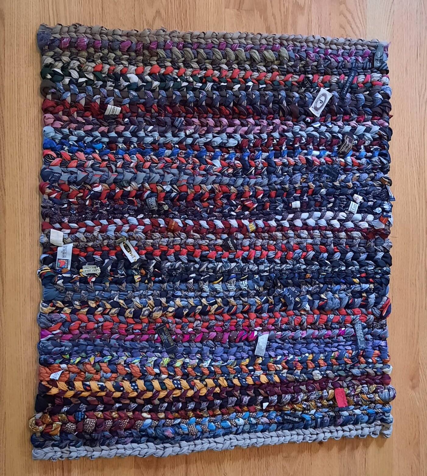 Unique Multicolored Twined Rag Rug 1 Handmade With Ties - Etsy