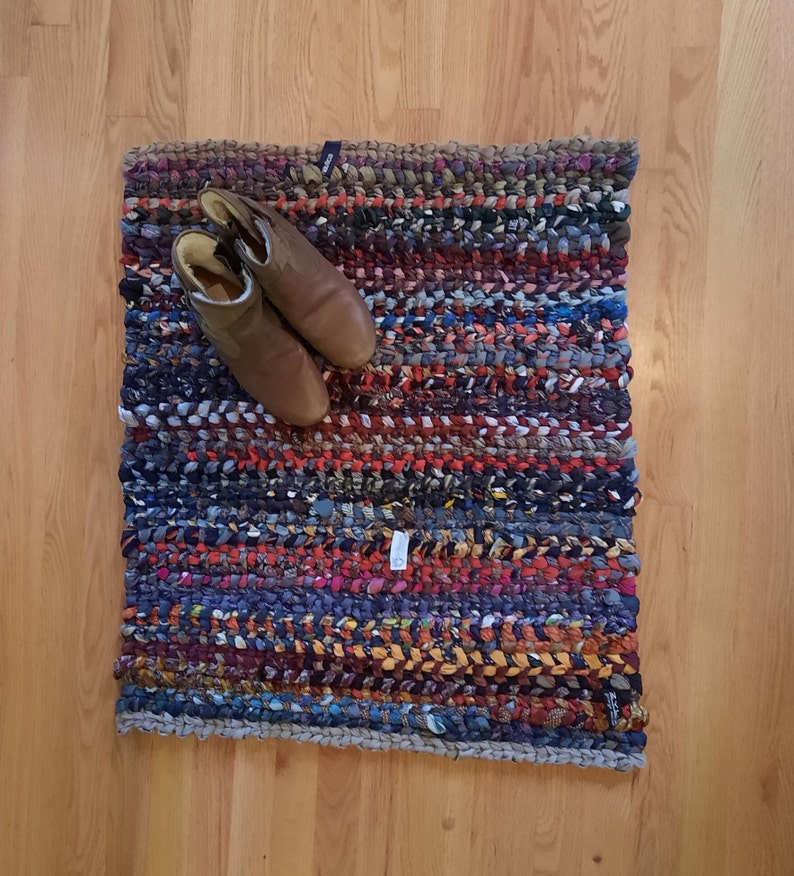 Unique Multicolored Twined Rag Rug 1 Handmade With Ties - Etsy