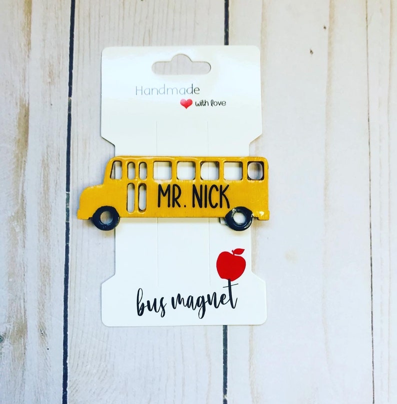 Personalized Laser Cut School Bus Magnet - Etsy