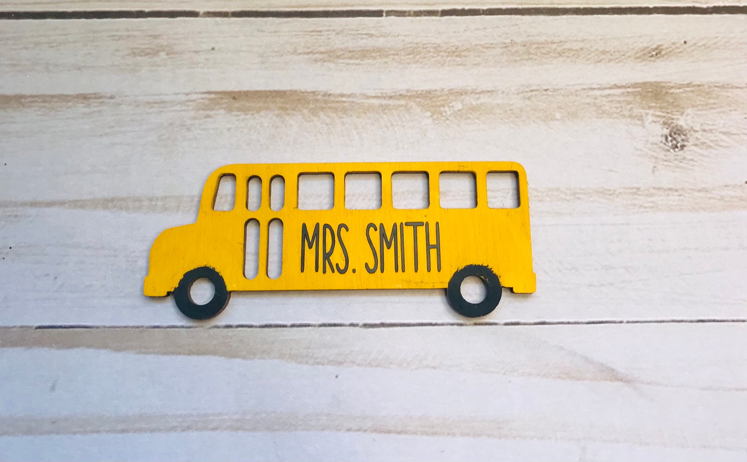 Personalized Laser Cut School Bus Magnet - Etsy