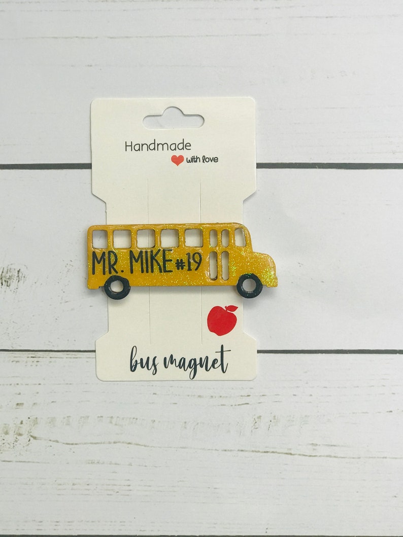 Personalized Laser Cut School Bus Magnet - Etsy