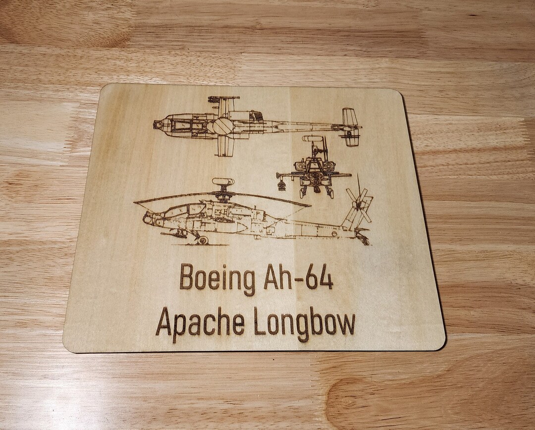 Apache Helicopter Blueprint Patent Art Laser Engraved - Etsy