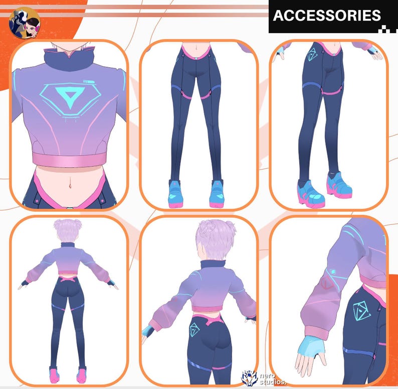 4 Vroid Models, Vtuber Model Rigging, Tech Sportswear Clothes Assets ...