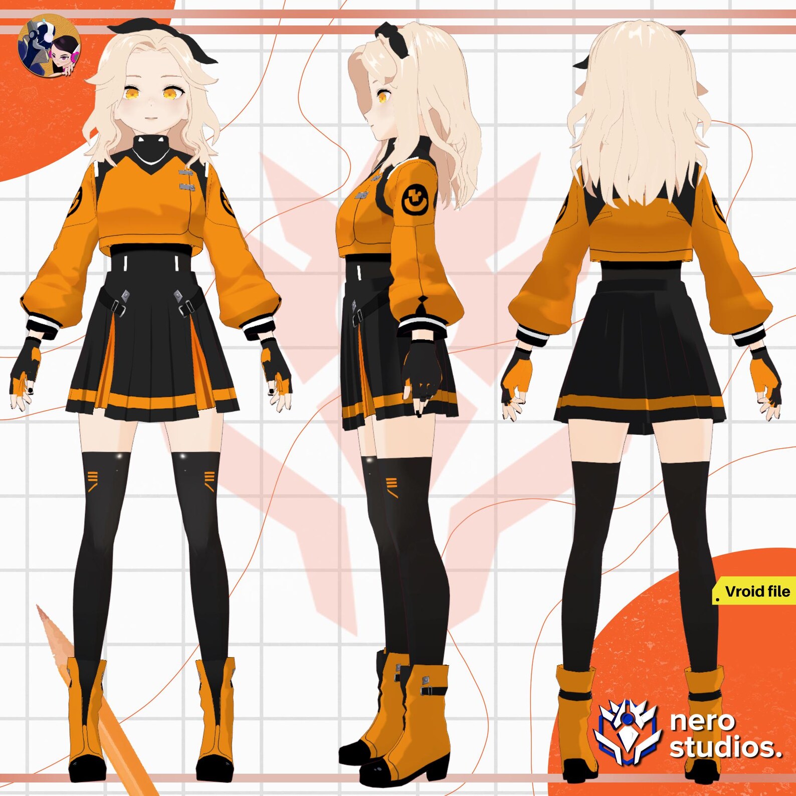 3D Vtuber Model Rigged, Anime Style, Cyberpunk Vtuber Scifi Techwear ...