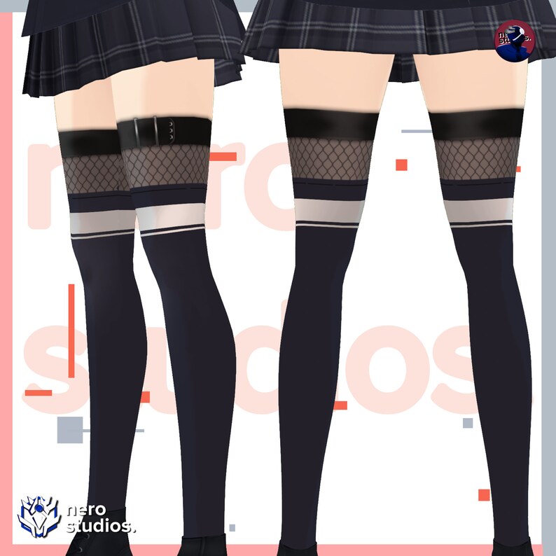 Vroid Stockings & Socks Set | Socks High Tights for Vtuber Models (PNG ...