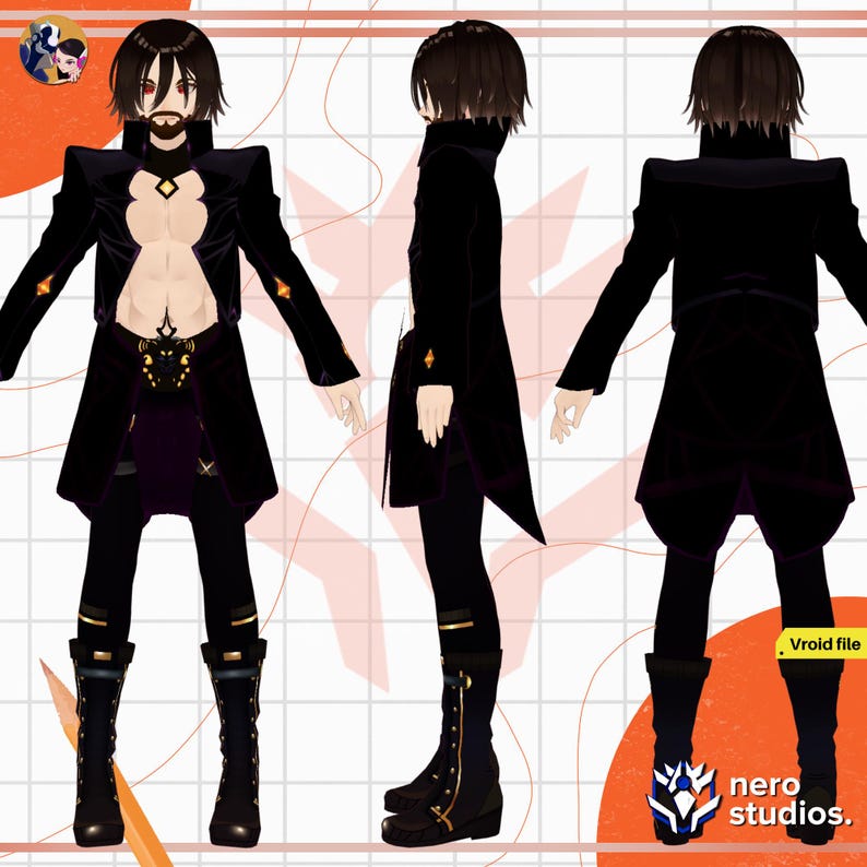 Vtuber Vampire Gothic, Vtuber Model Male, Vtuber Halloween Outfit ...