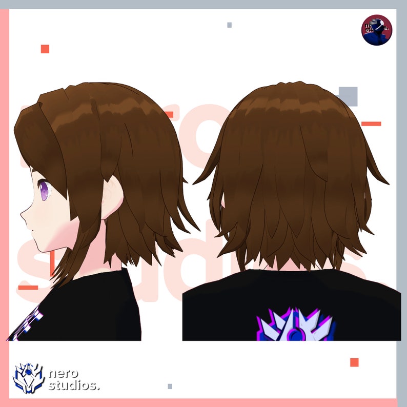 5 Vroid Hairstyles Set 1 vroid Files, Vroid Hair Presets, Vtuber ...