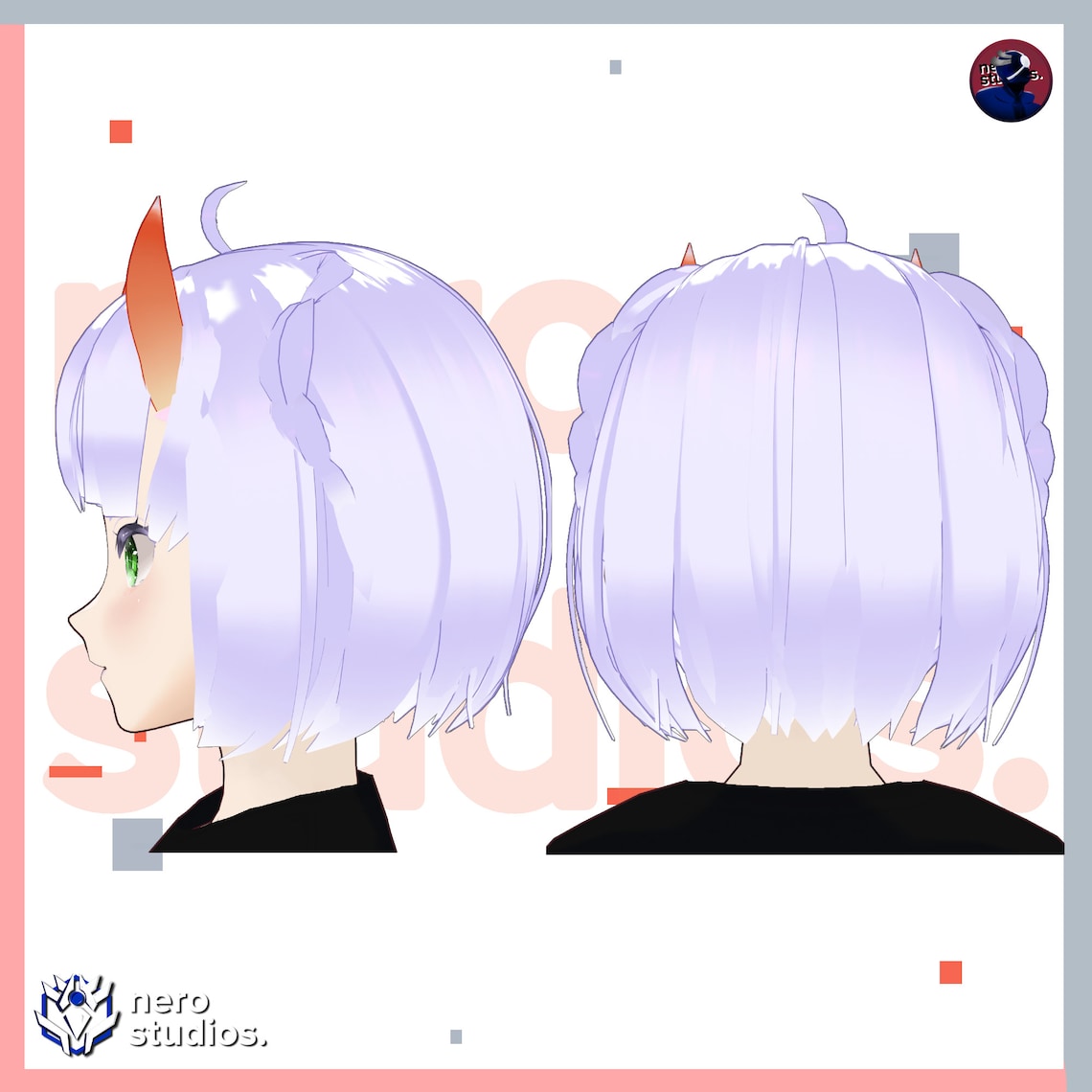 5 Vroid Hairstyles Set 1 vroid Files, Vroid Hair Presets, Vtuber ...