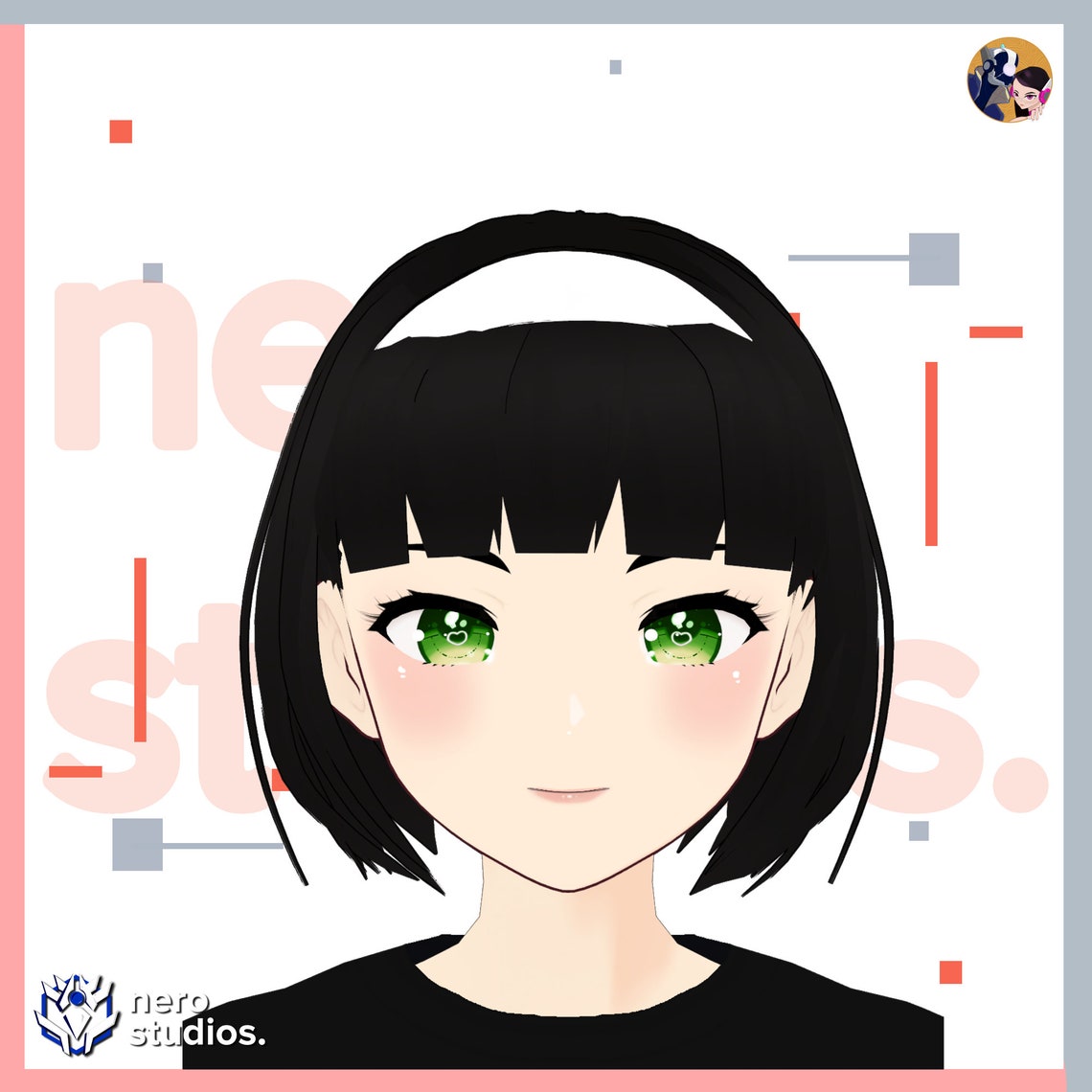 5 Vroid Hairstyles Set 1 vroid Files, Vroid Hair Presets, Vtuber ...