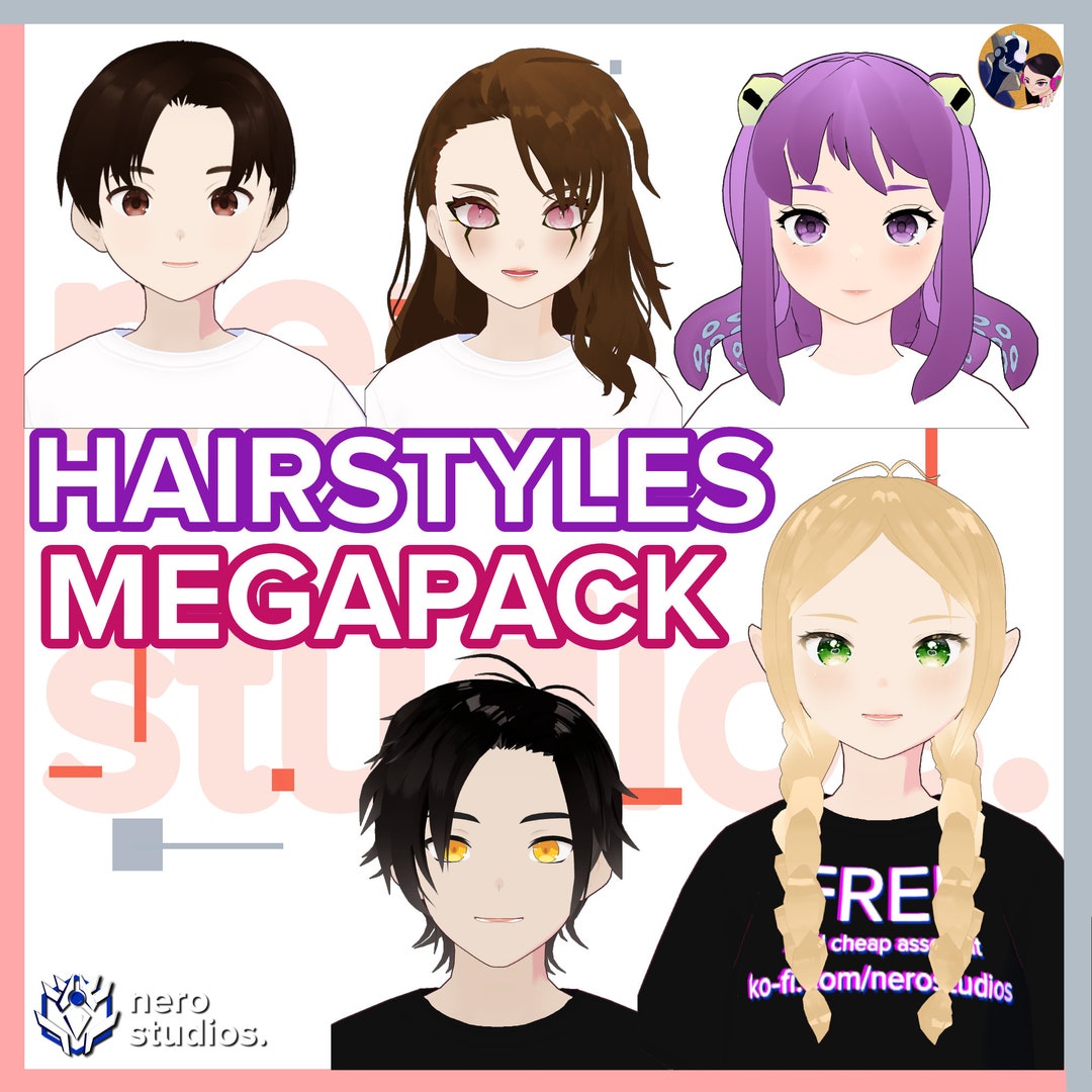 5 Vroid Hairstyles Megapack 3 5 Vroid Files - Etsy
